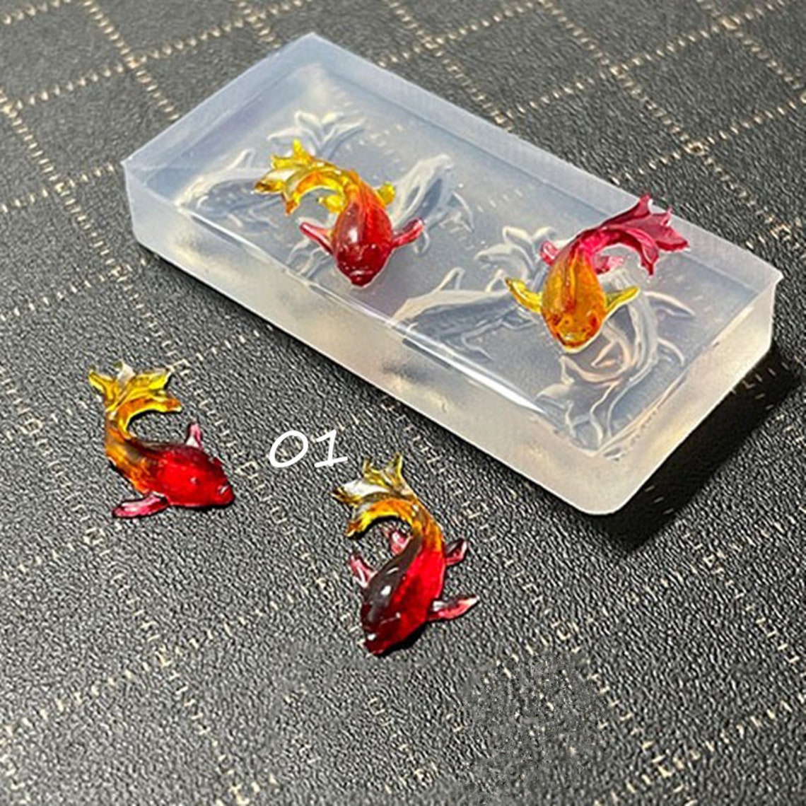 Miniature Fish Silicone Mold-cute Goldfish Koi Resin Mold-goldfish Koi ...
