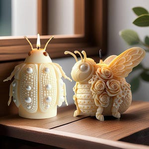 Insect Candle Silicone Mold-rose Flower Bee Candle Mold-animal Beetle ...