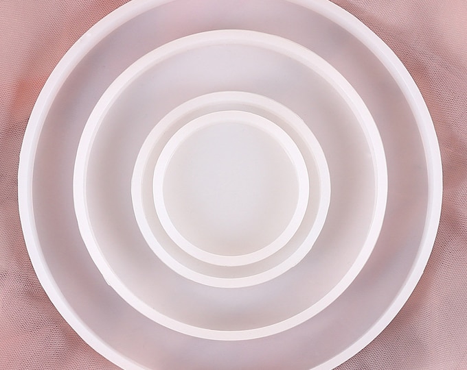 Big Size Round Coaster Mold 10cm Round Silicone Mold Coaster Resin ...