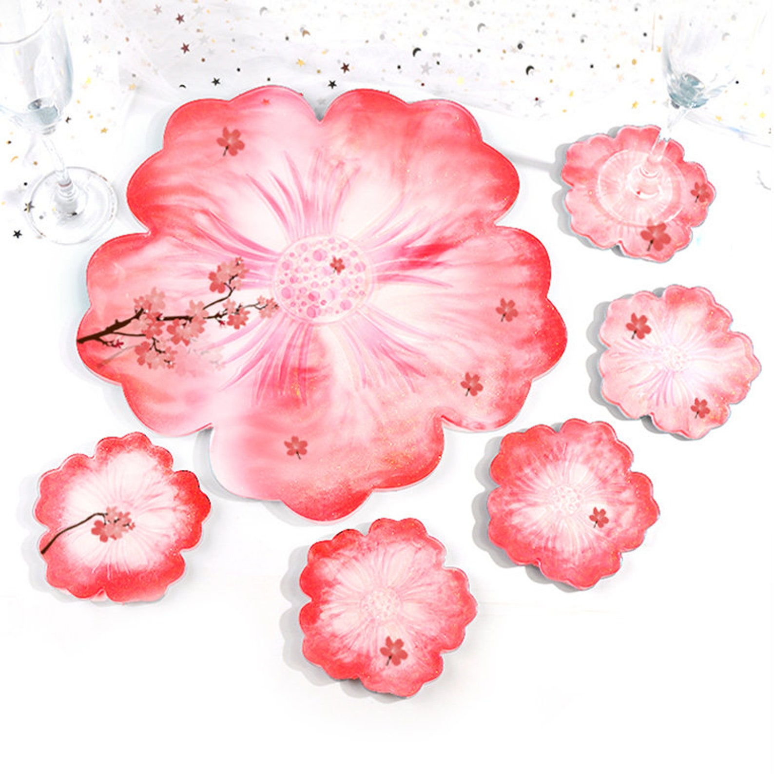 Sakura Flower Tea Tray Coaster Mold-sakura Coaster Resin - Etsy UK