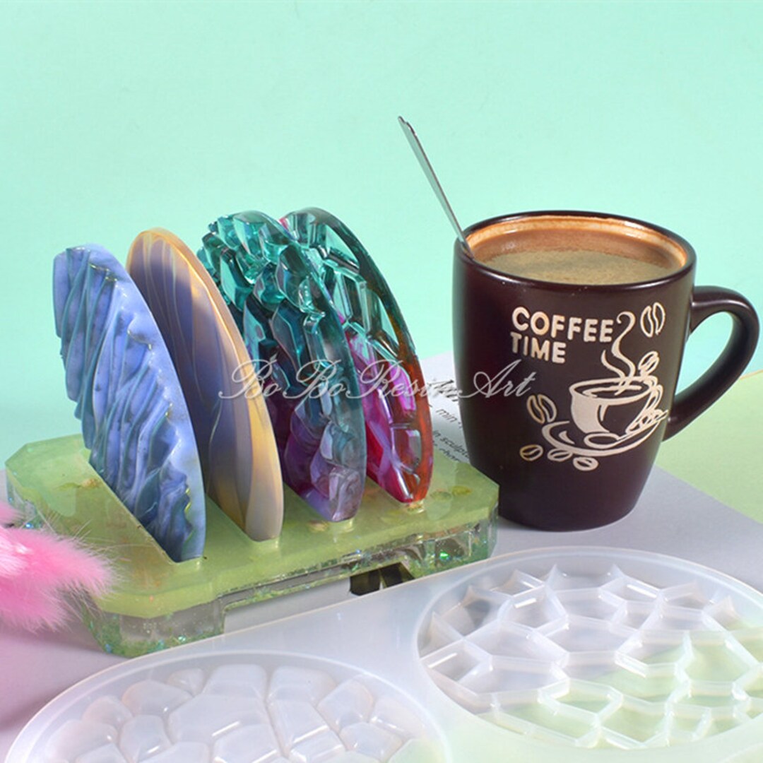 Geometric Coaster Silicone Mold-wavy Coaster Resin Mold-silicone ...