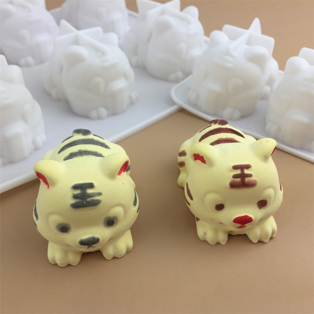 Tiger Fondant Silicone Mold-little Tiger Resin Mold-cartoon Tiger Soap ...