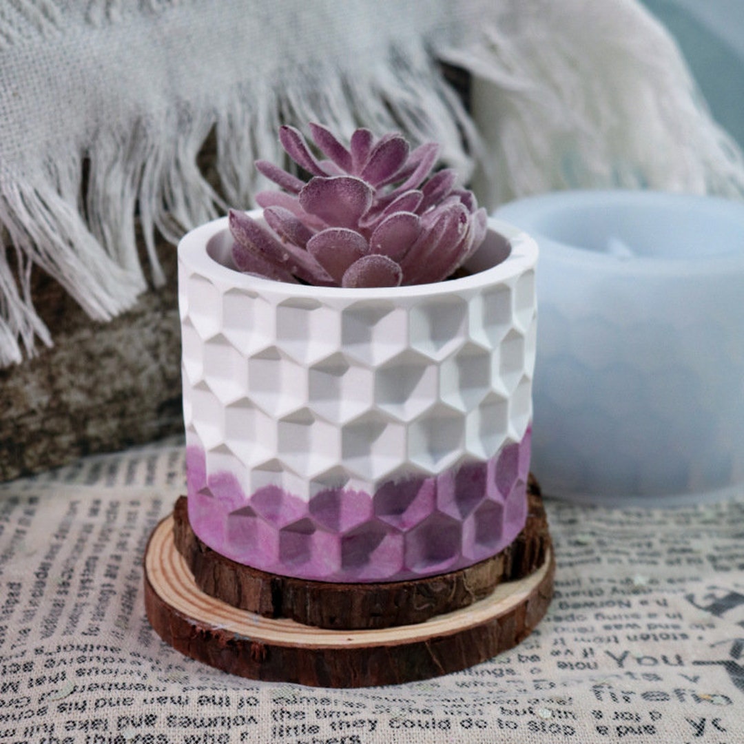 Honeycomb Planter Silicone Mold-honeycomb Candle Jar Resin Mold ...