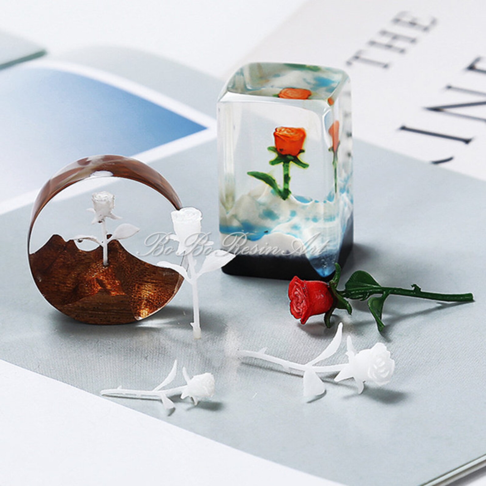 3D Miniature Rose Flower Resin Filler-craft Resin Filling - Etsy