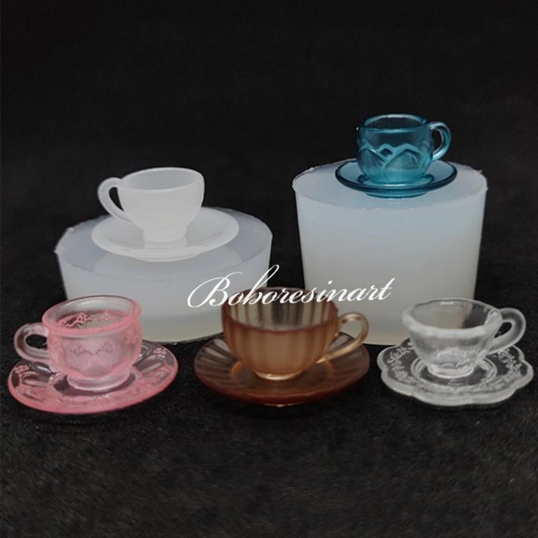 5 Styles Cup Saucer Silicone Mold-miniature Cup Dish Resin Mold ...
