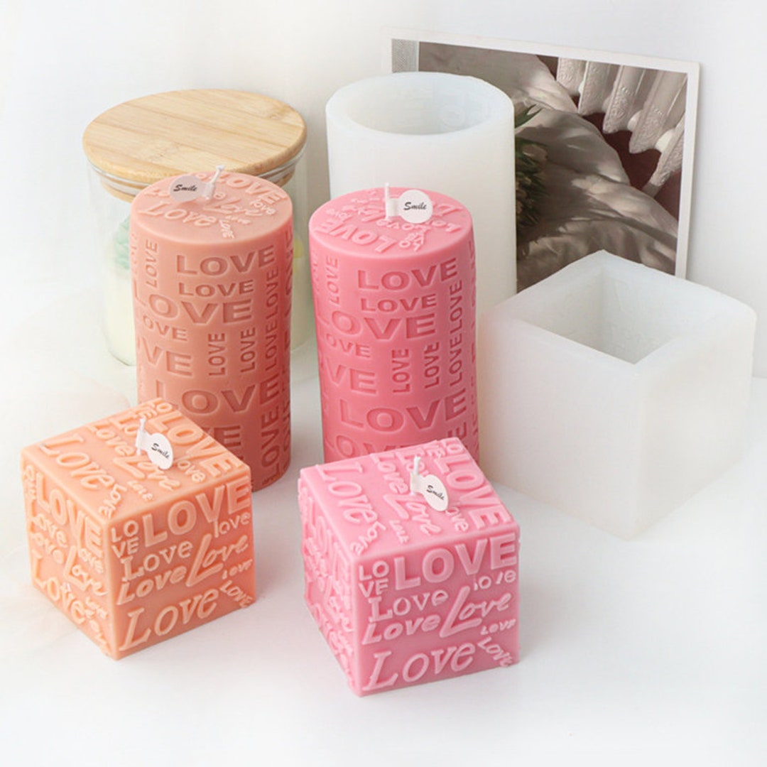 Romantic LOVE Candle Silicone Mold-valentine's Day Candle Molds-cube ...