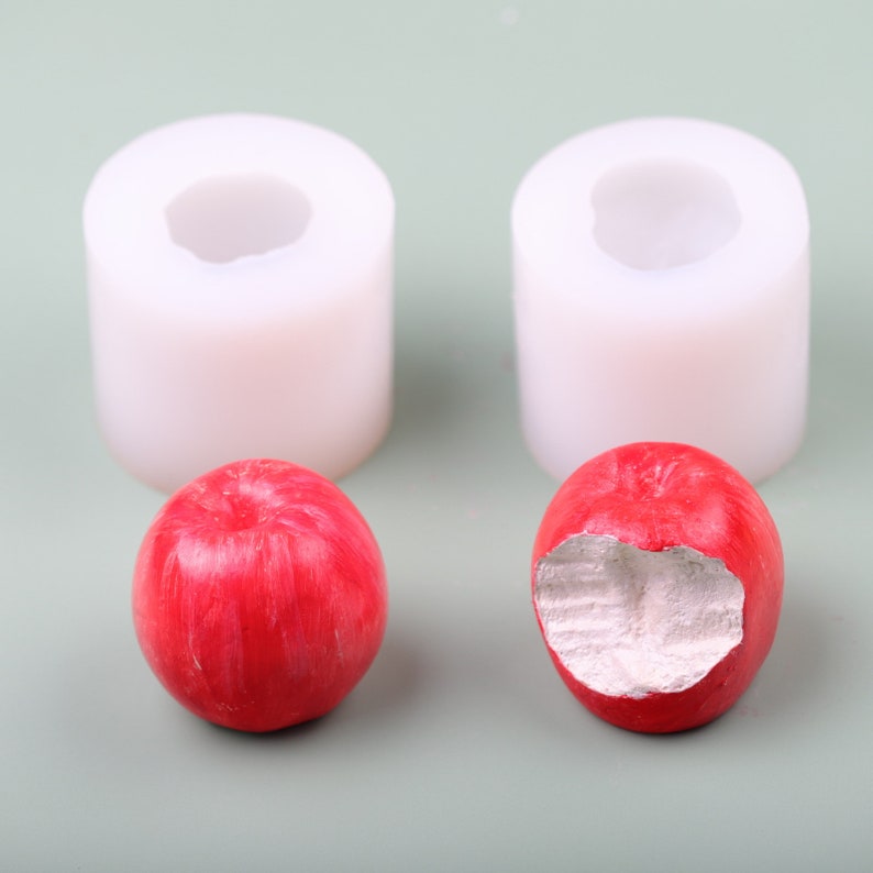 2 Styles Apple Silicone Mold-fruit Apple Candle Mold-christmas Apple ...