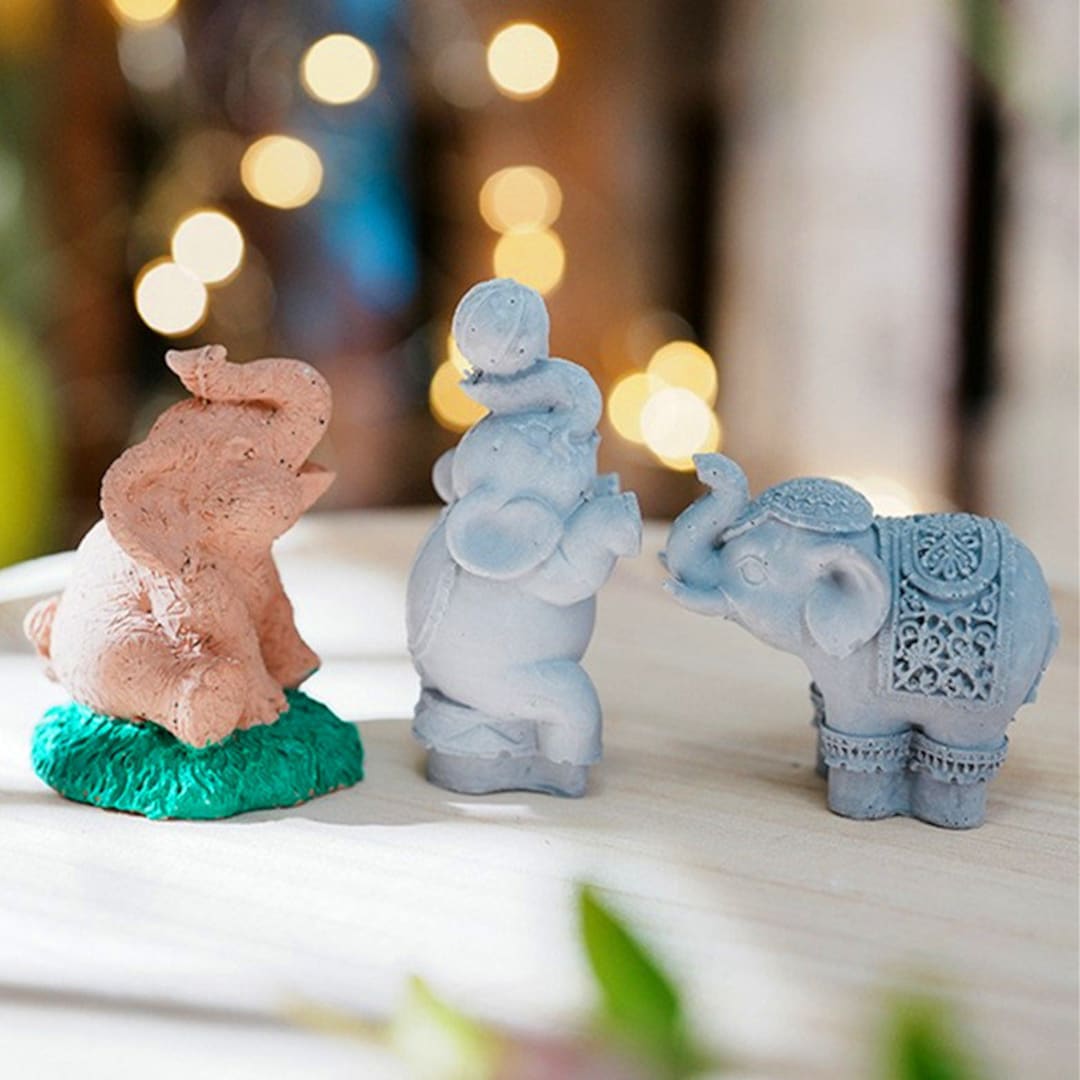 Cute Elephant Silicone Mold-elephant Candle Mold-elephant Concrete ...