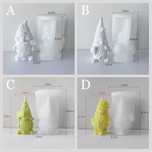 12 Styles Gnome Silicone Mold-honeycomb Gnome Candle Mold-flower ...