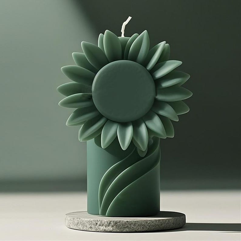 Embossed Sunflower Candle Silicone Mold-flower Pillar Candle Mold ...
