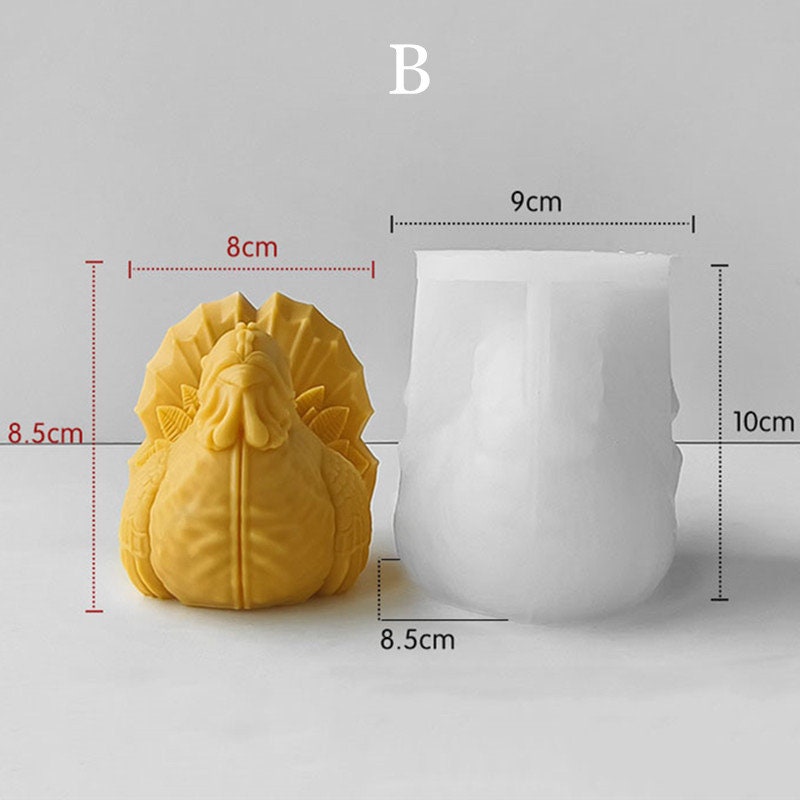 Turkey Fondant Silicone Mold-whole Roast Turkey Candle Mold-roast ...