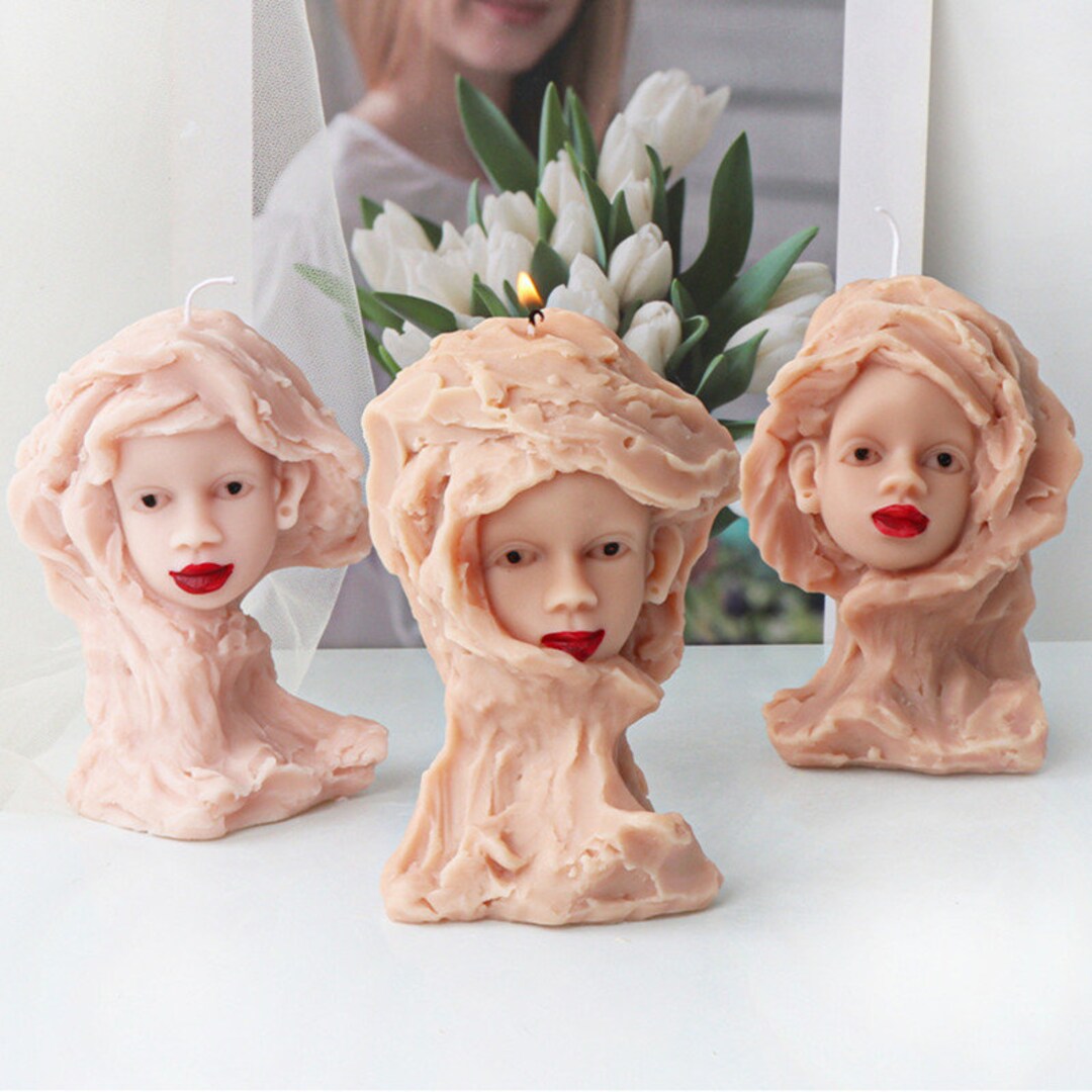 Nordic Girl Silicone Mold-female Figure Candle Mold-girl Portrait ...