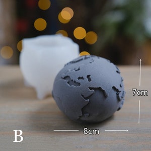 3D Moon Earth Silicone Mold-concrete Globe Mold-moon Sphere Candle Mold ...