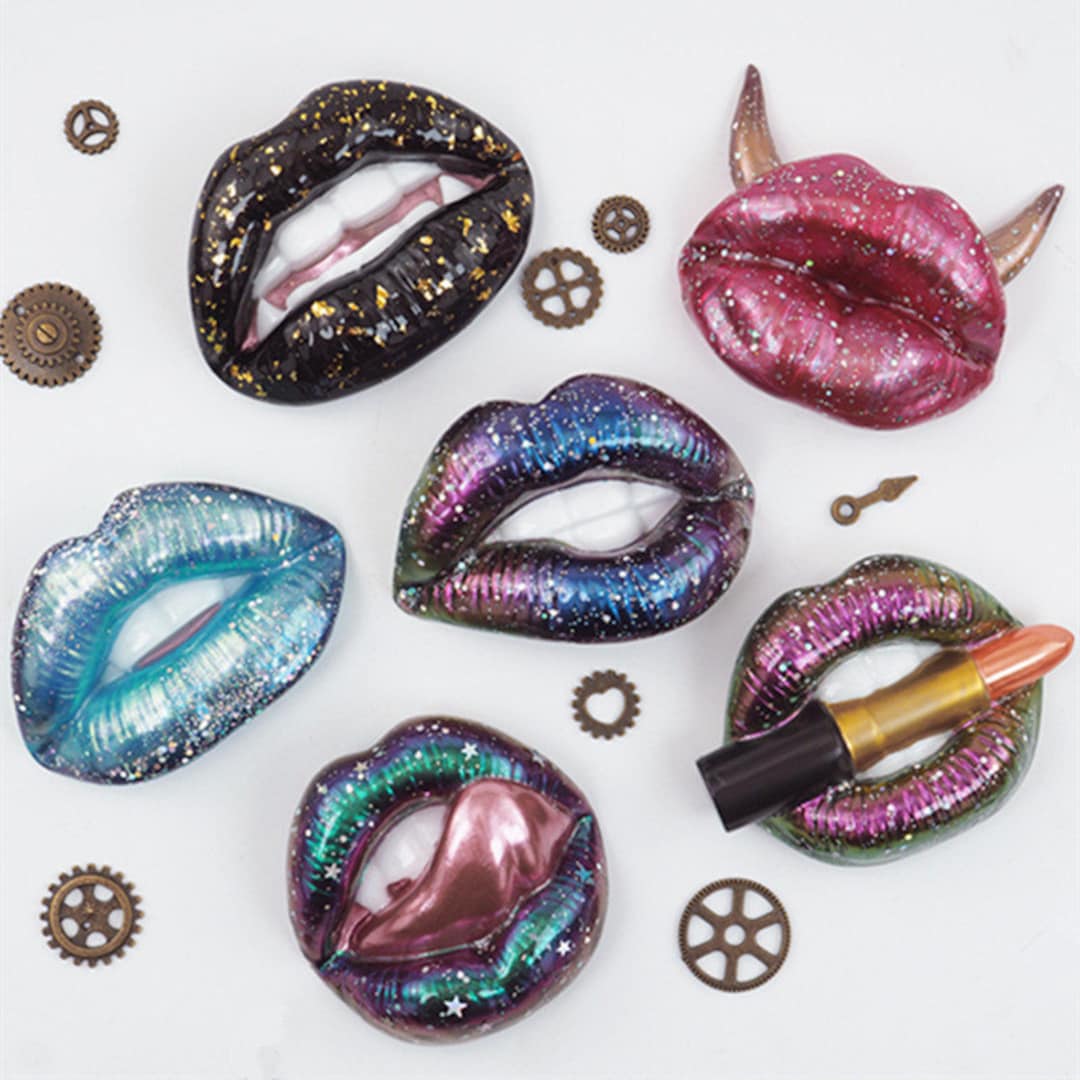 3D Lips Silicone Mold-kiss Lips Resin Mold-red Lips Keychain Mold-hot ...