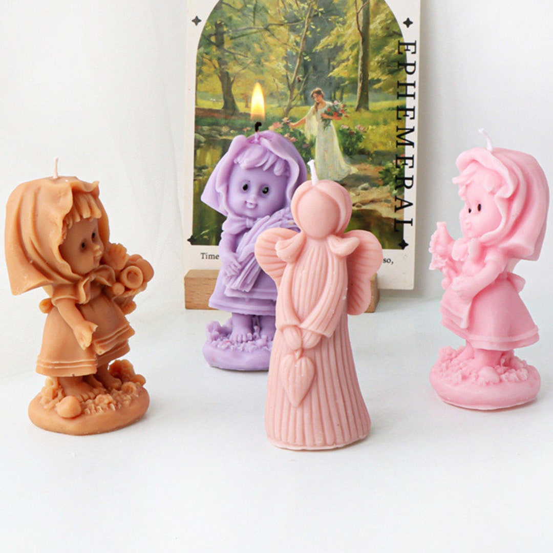 Angel Candle Silicone Mold-fairy Girl Candle Mold-cartoon Girl Candle ...