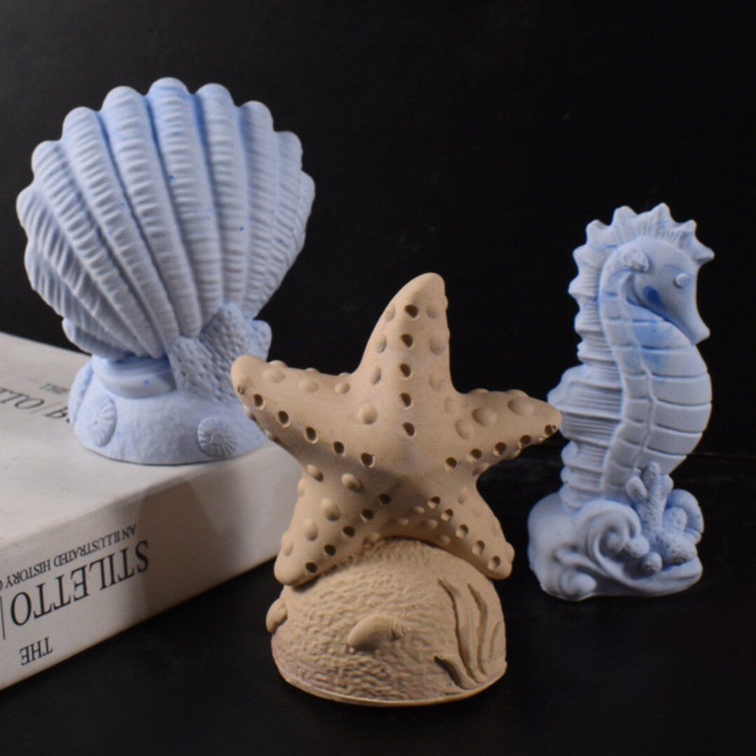 Sea Animal Silicone Mold-cute Seahorse Candle Mold-starfish Shell ...