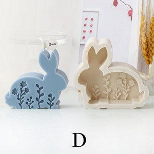 Forest Rabbit Silicone Mold-flower Rabbit Candle Mold-cute Rabbit ...