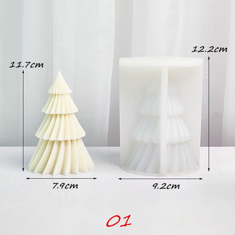 Christmas Tree Candle Mold-pine Tree Candle Mold-geometric Tree Candle ...