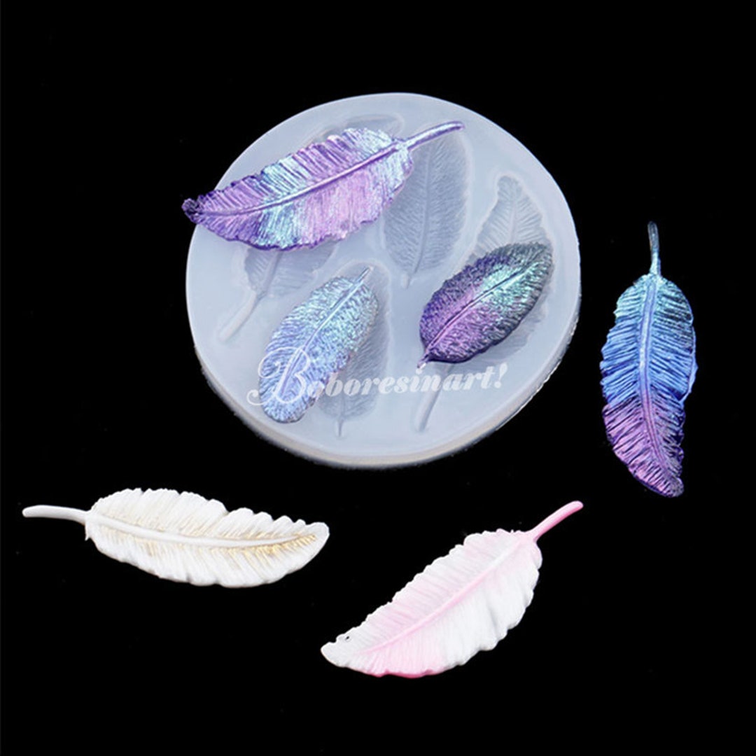 Colorful Feather Silicone Mold-feather Resin Mold-feather Earrings Mold ...