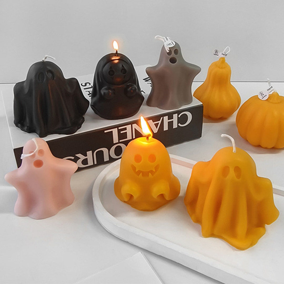 6 Styles Ghost Candle Silicone Mold-cartoon Ghost Candle Mold-halloween ...