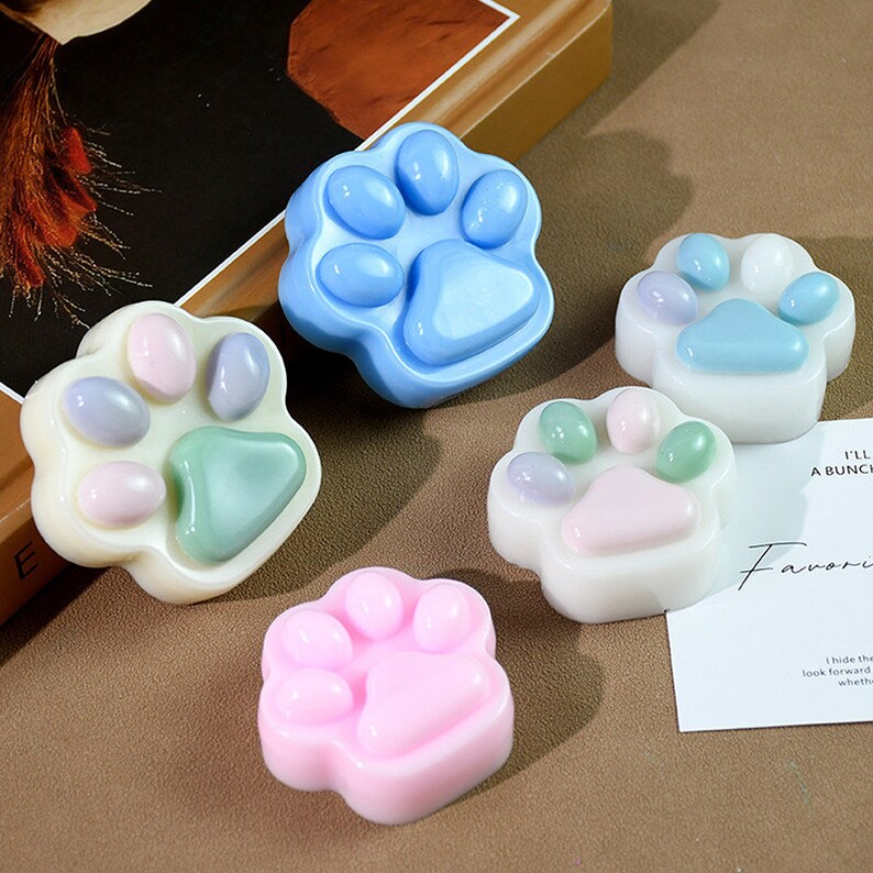Cat Paw Resin Silicone Mold-cute Cat Paw Keychain Mold-animal Paw Print ...