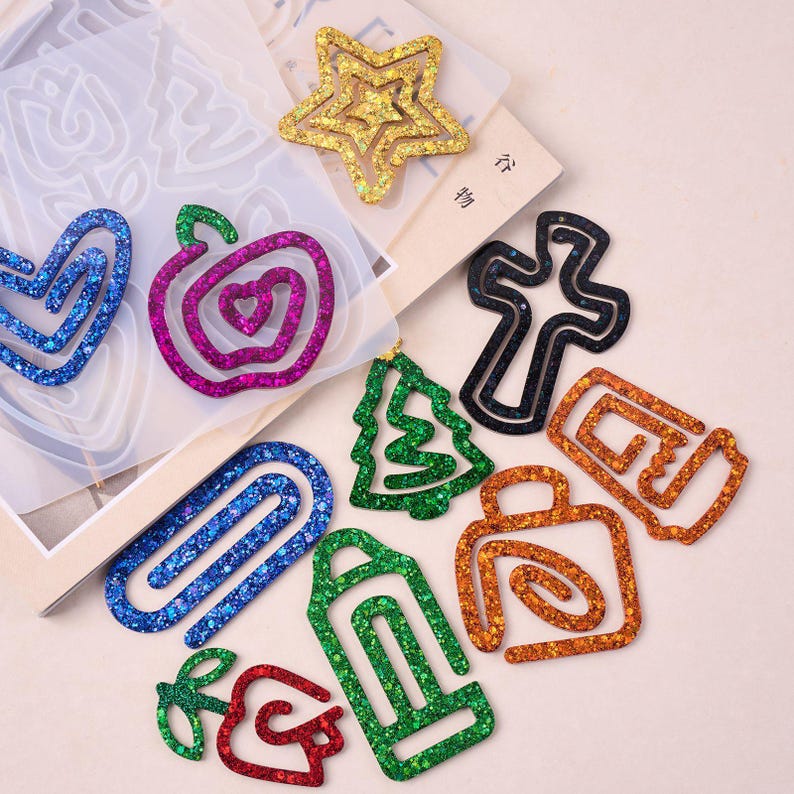 Paperclip Bookmark Silicone Mold-christmas Paperclip Resin Mold-star ...