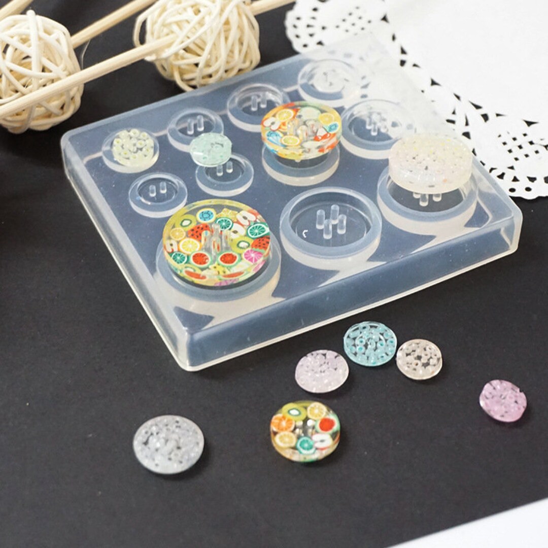 Button Silicone Mold-circular Button Mold-colorful Buttons Resin Mold ...