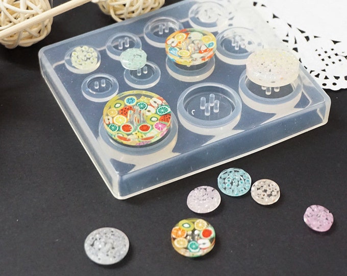 Colorful Button Silicone Mold-circular Button Resin Mold-button ...