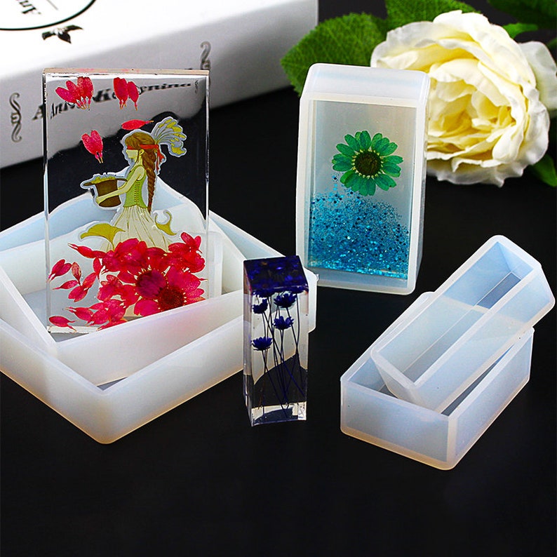 Geometric Cube Silicone Mold-square Rectangle Resin Mold-dried Flower ...