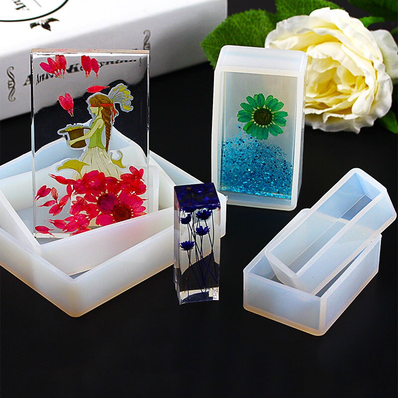 Geometric Cube Silicone Mold-square Rectangle Resin Mold-dried Flower ...