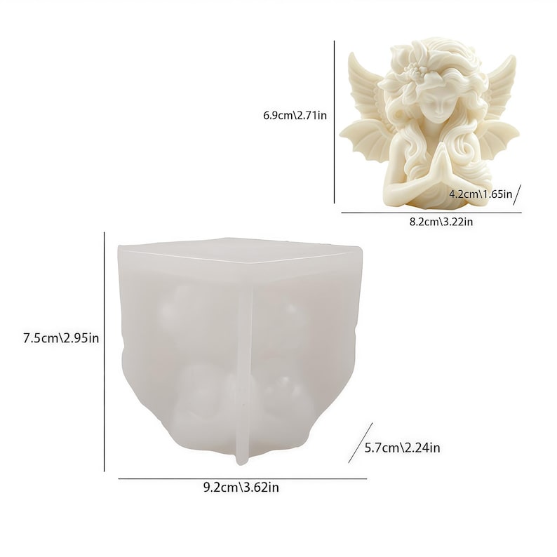 3D Flower Fairy Silicone Mold-praying Angel Candle Mold-fantasy Elf ...
