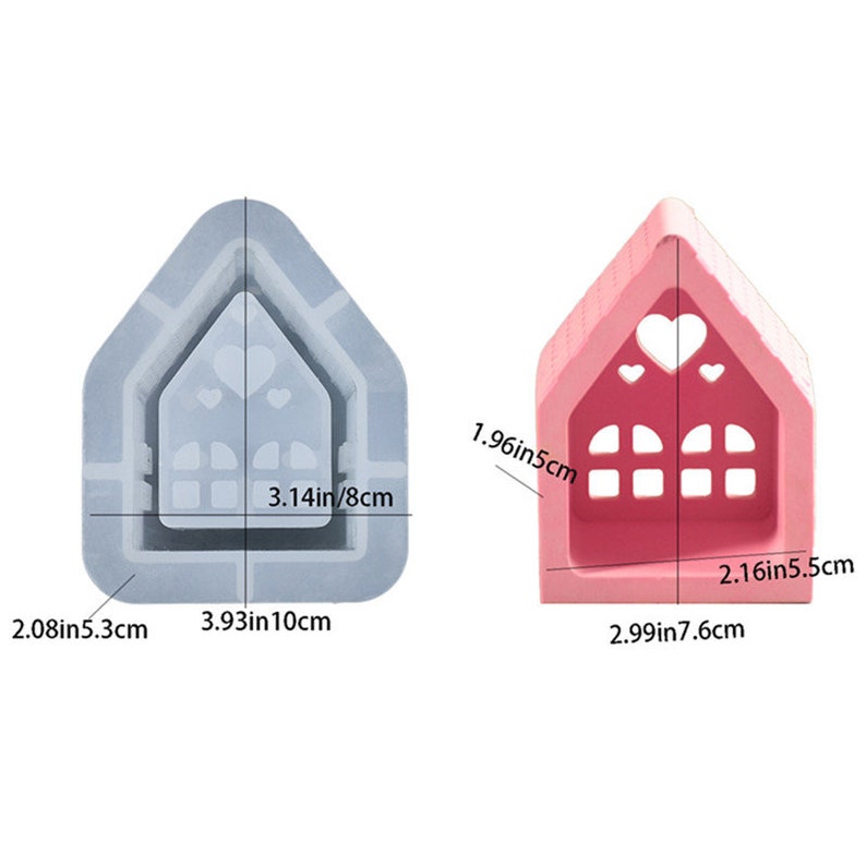 House Candle Holder Silicone Mold-small House Tealight Holder Mold ...