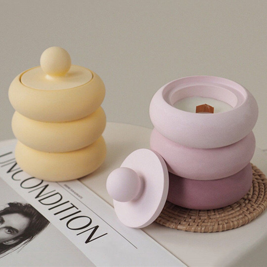 Hoop Candle Cup Silicone Mold-candle Jar Mold With Lid-concrete Candle ...
