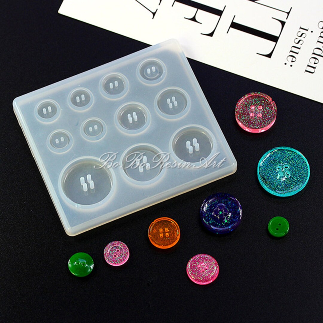 Round Buttons Silicone Mold-colorful Button Resin Mold-silicone Button ...