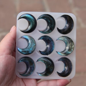 Shiny Moon Silicone Mold-crescent Moon Earrings Resin Mold-moon ...
