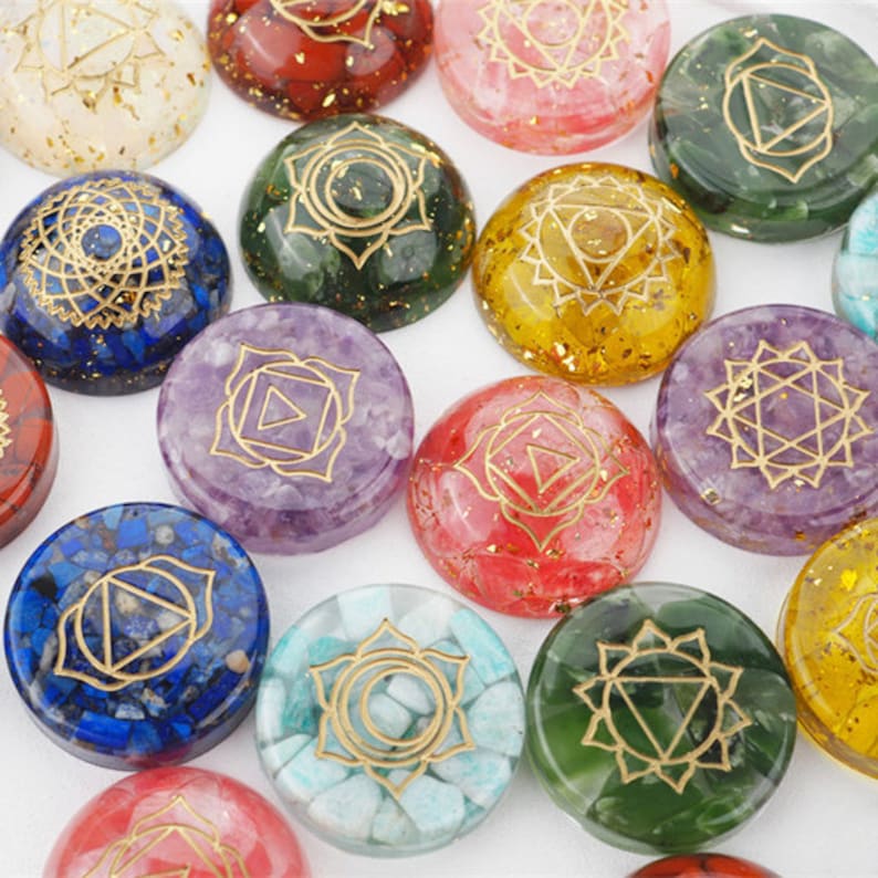 Chakra Stone Silicone Mold-7 Chakra Stones Resin Mold-round Stone Mold ...