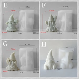 12 Styles Gnome Silicone Mold-honeycomb Gnome Candle Mold-flower ...