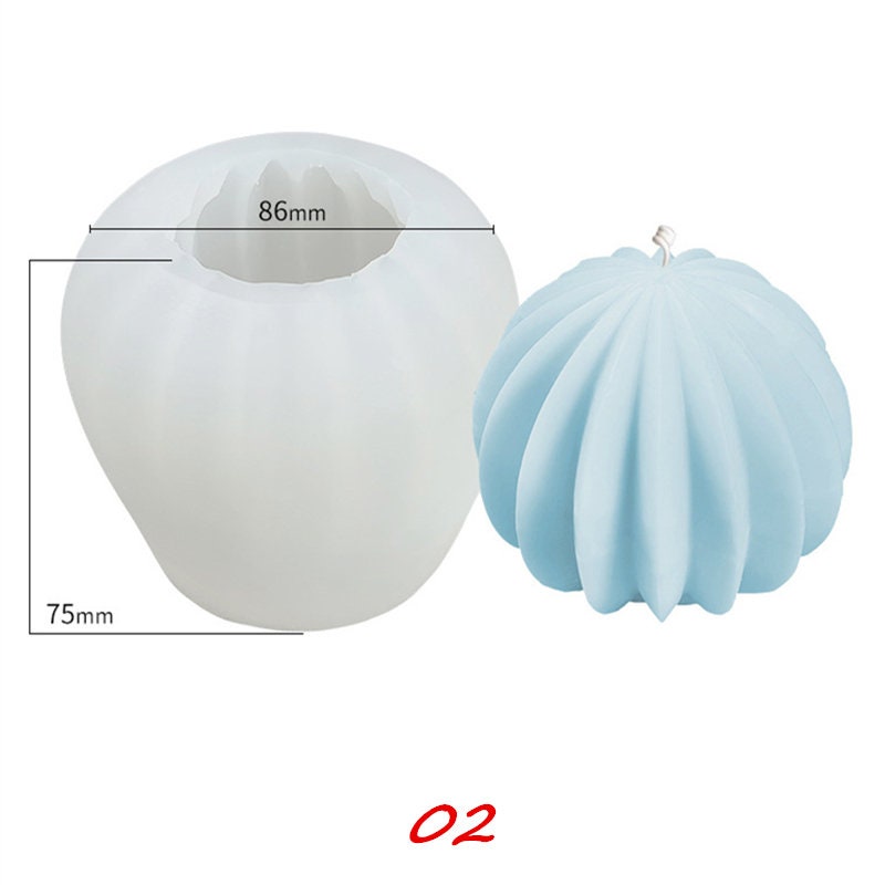 Sphere Candle Silicone Mold-ribbed Candle Mold-geometric Art Candle ...