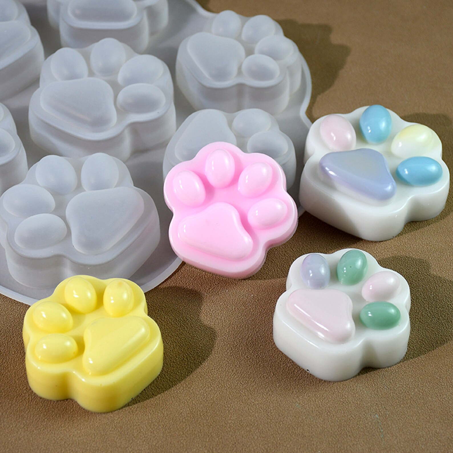 Cat Paw Resin Silicone Mold-cute Cat Paw Keychain Mold-animal Paw Print ...
