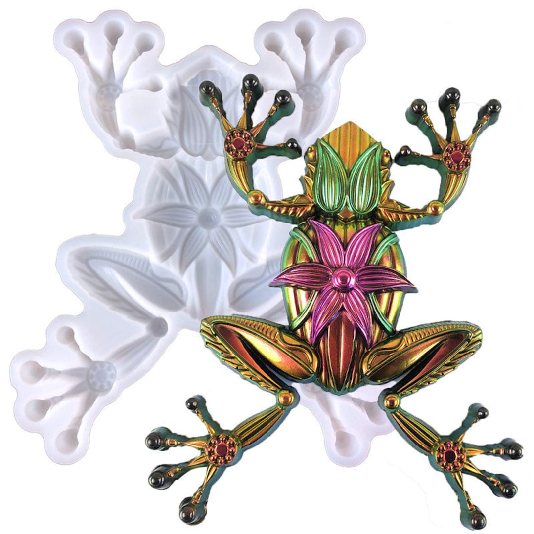 Flower Frog Silicone Mold-steampunk Frog Resin Mold-frog Wall Art Mold ...