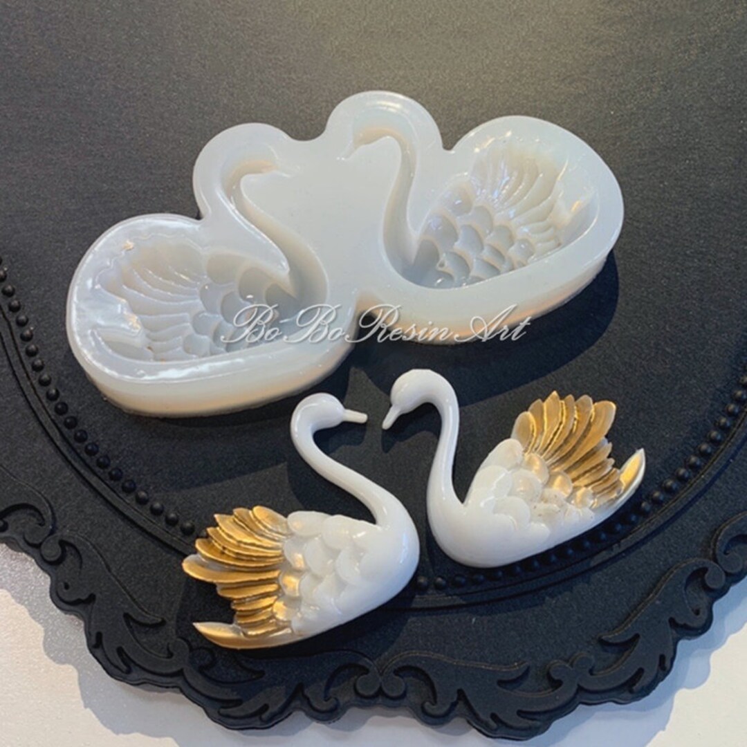 Beautiful Swan Silicone Mold-swan Resin Mold-couple Swan Mold-crystal ...