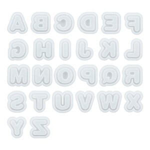 A-Z Alphabet Quicksand Silicone Mold-letter Shaker Resin Mold-letter ...