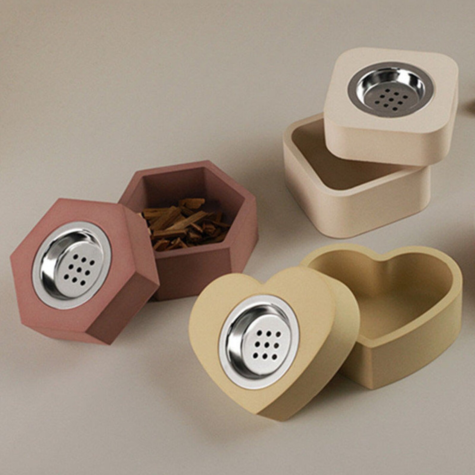 4 Styles Incense Box Silicone Mold-incense Holder Mold With Lid ...