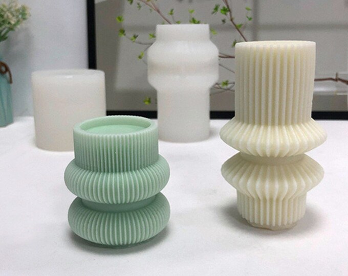 Geometric Diamond Pattern Cylinder Aromatherapy Candle Silicone Mold ...