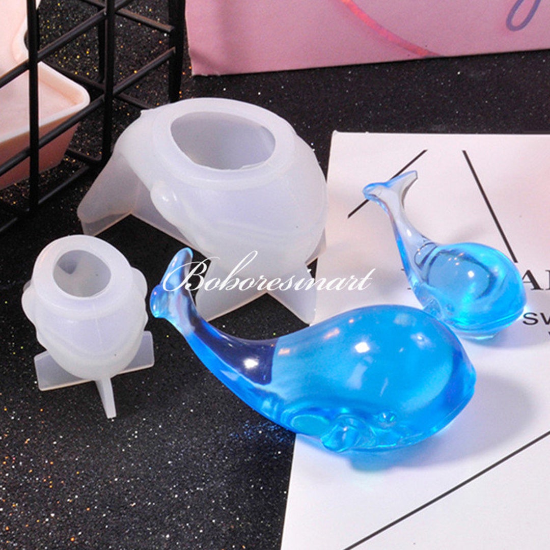 3D Whale Silicone Mold-whale Keychain Resin Mold-whale Pen Rest Mold ...