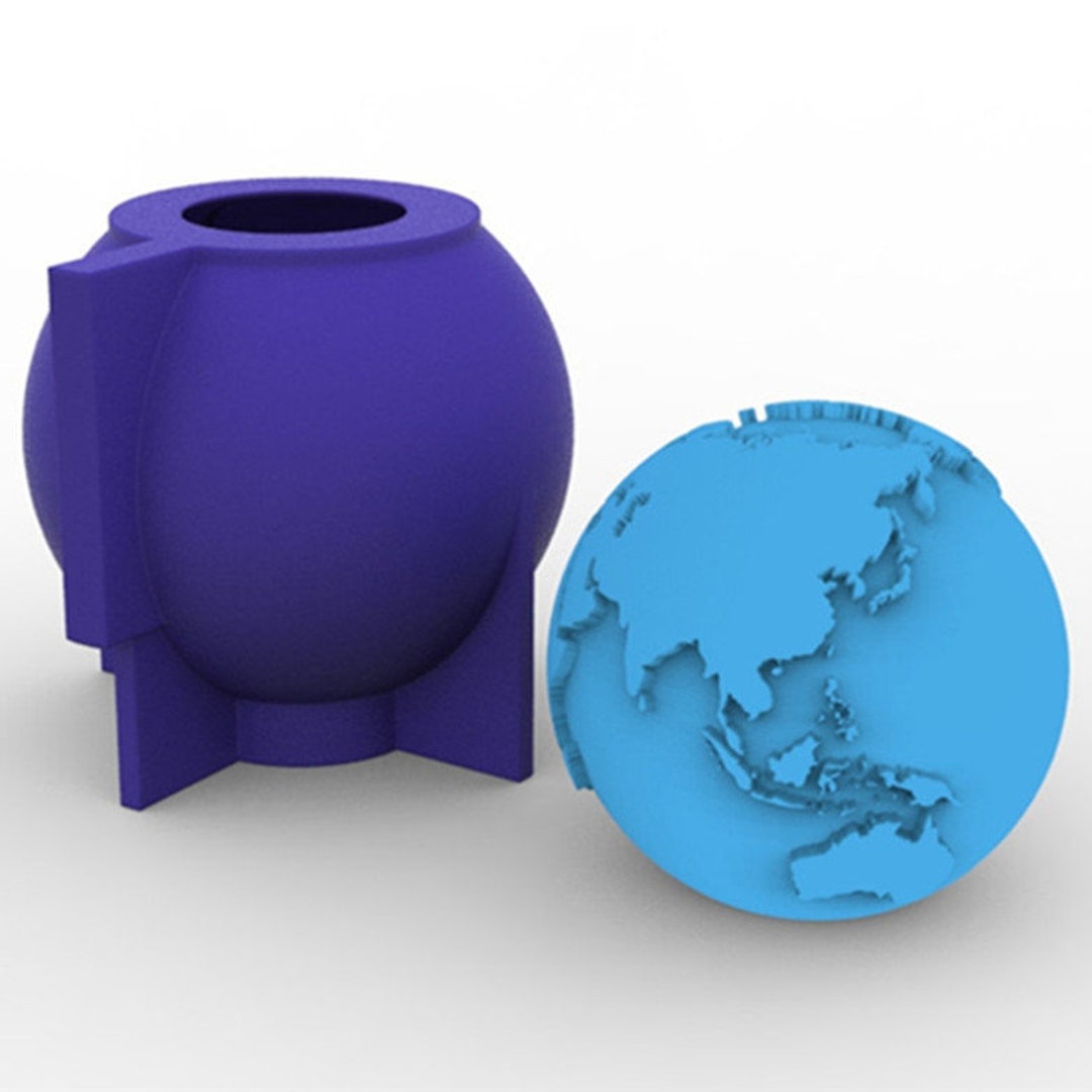 3D Globe Candle Silicone Mold-concrete Globe Mold-planet Earth Candle ...