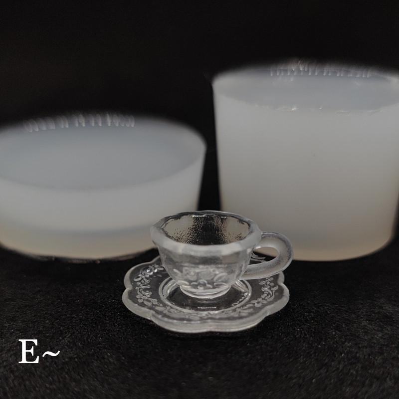 5 Styles Cup Saucer Silicone Mold-miniature Cup Dish Resin Mold ...