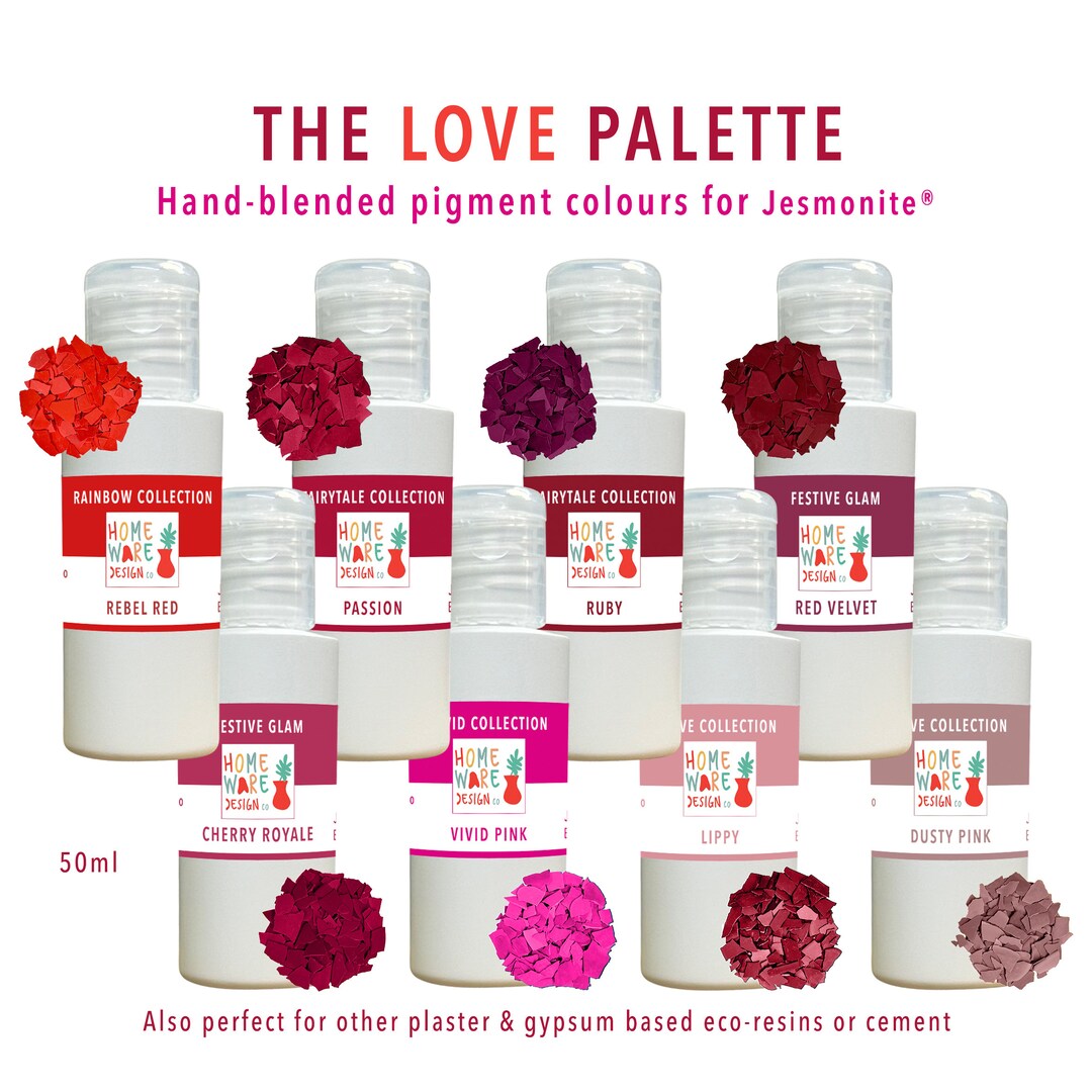 THE LOVE PALETTE 50ml Hand-blended Pigment Colours for Jesmonite® AC100 ...