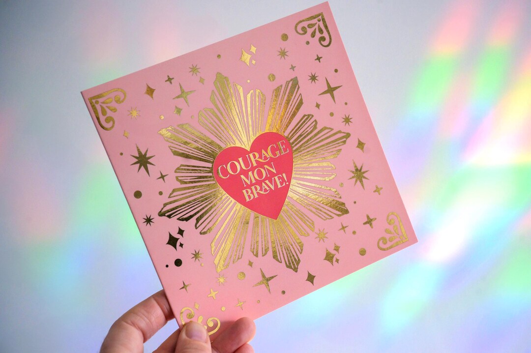 Courage Mon Brave Gold Foil Luxury Card - Etsy UK
