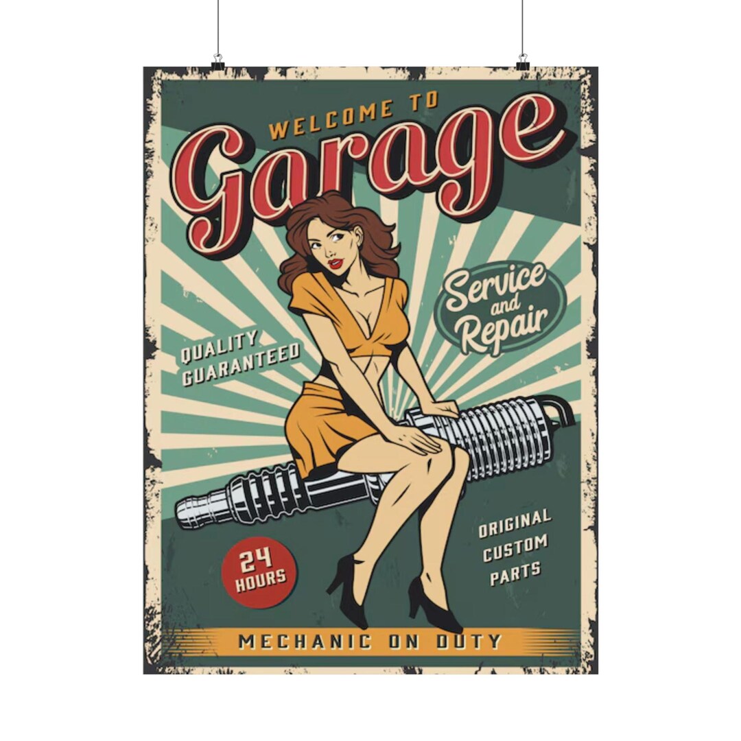 Vintage Mechanic Matte Vertical Posters - Etsy